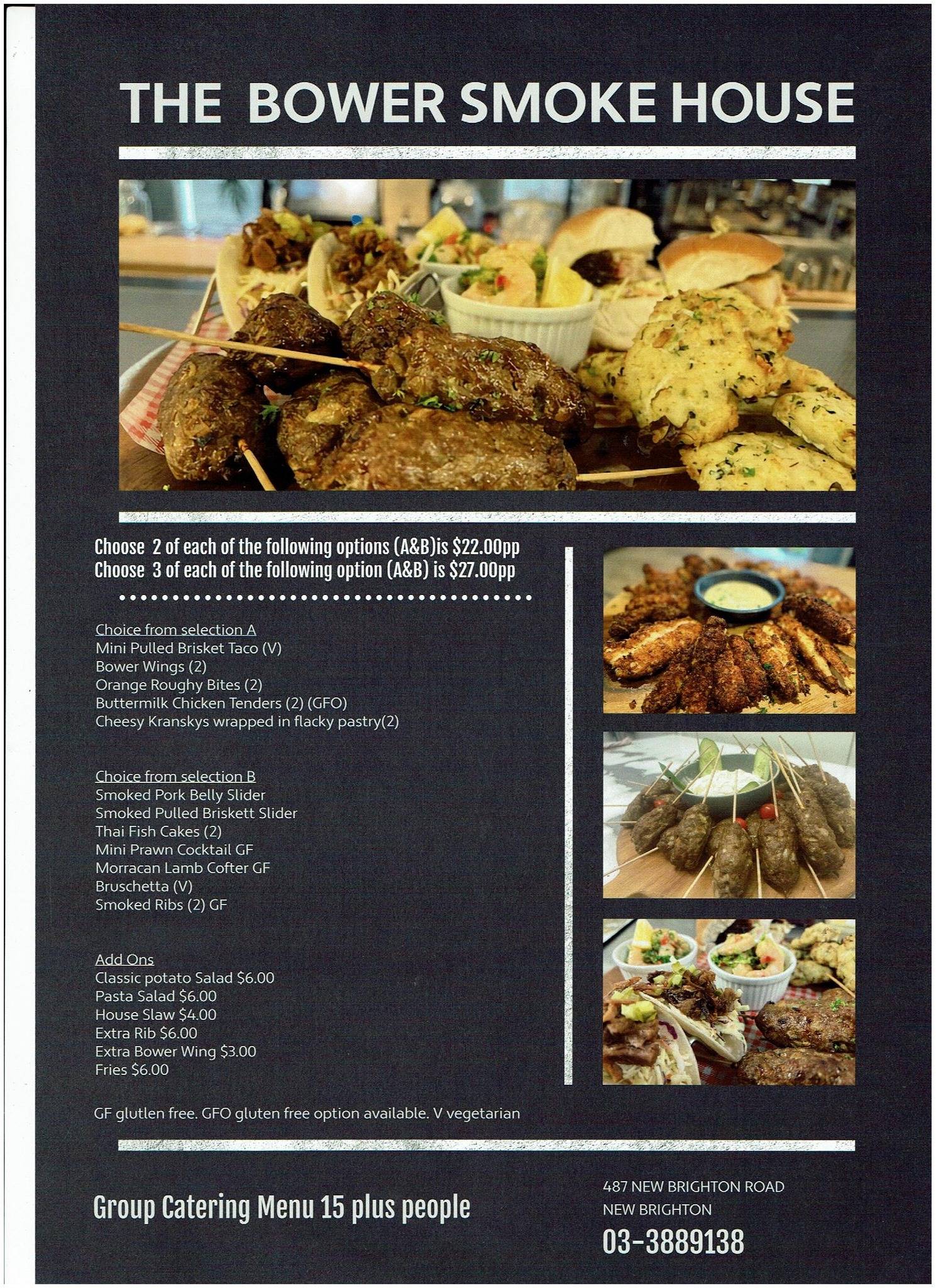 Menu at The Bower pub & bar, Christchurch