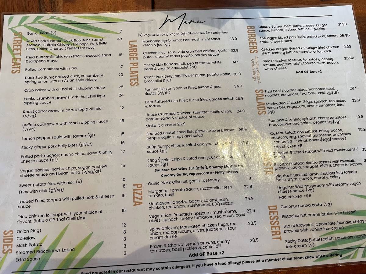 Menu at The Bridge Garden Bar & Restaurant, Mandurah