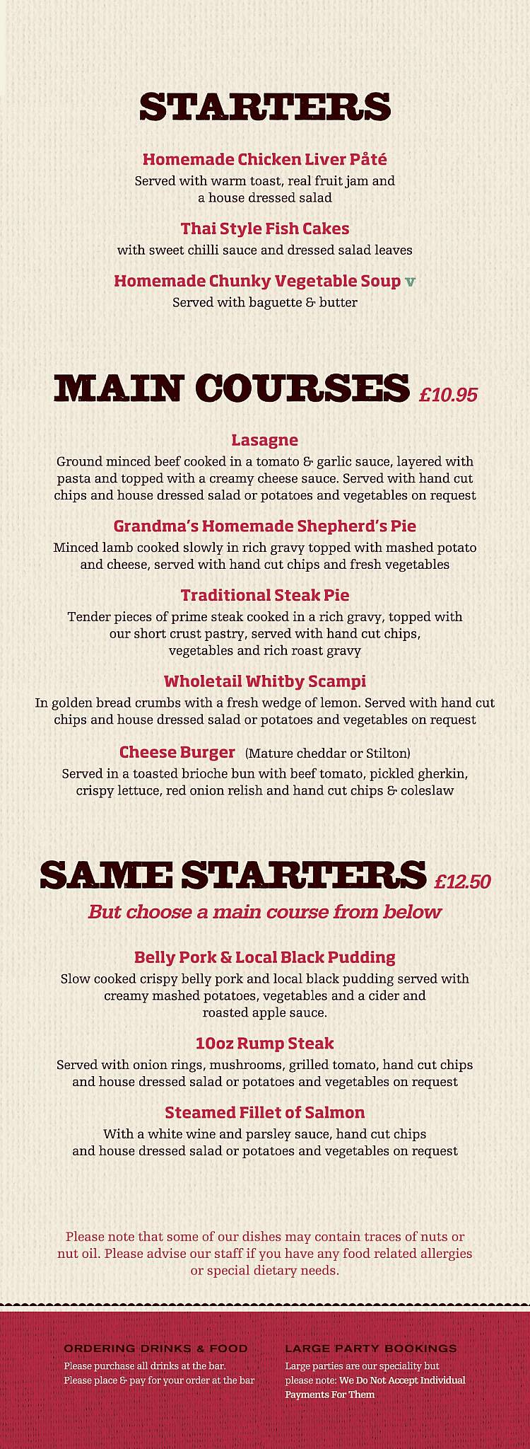Menu at The Burtree Inn pub & bar, Darlington, Burtree Gate