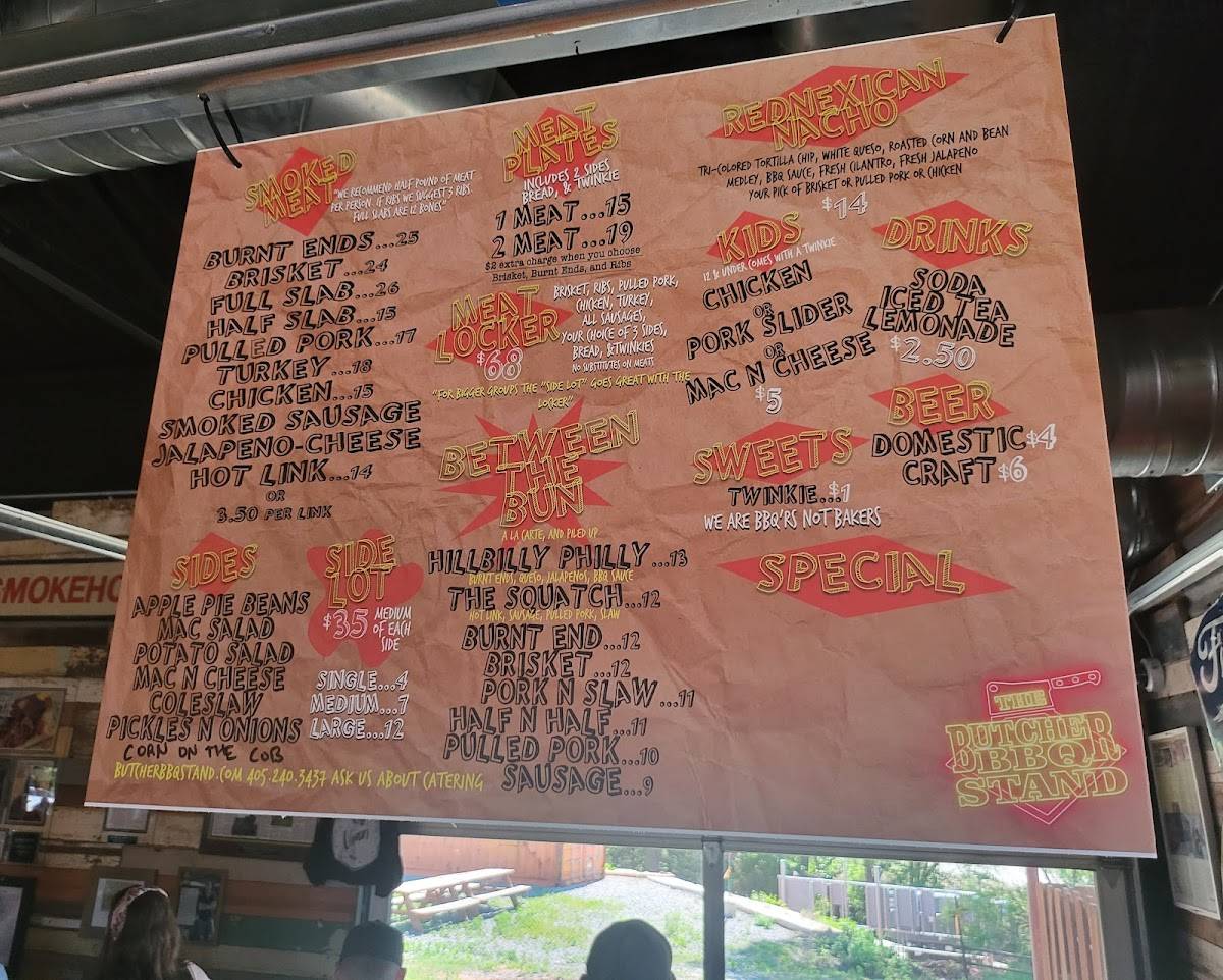 Menu at The Butcher BBQ Stand, Wellston, OK-66