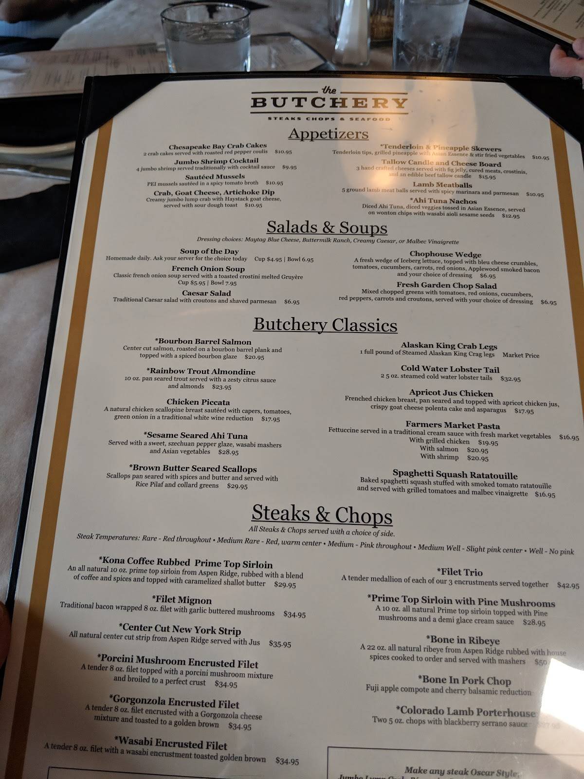 Menu at The Butchery- Steaks, Chops & Seafood steakhouse, Arvada