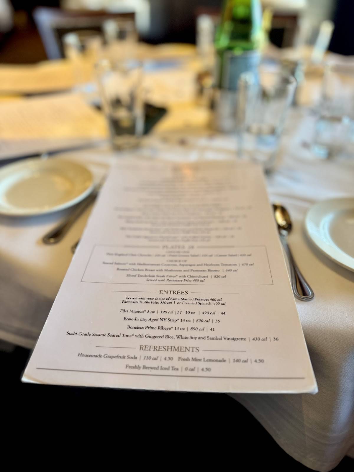 Menu at The Capital Grille pub & bar, Tampa