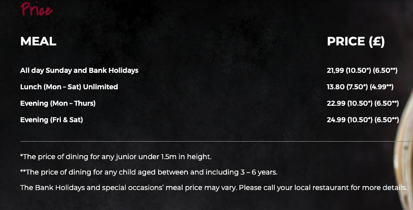 Menu at TCB Bury restaurant, Bury