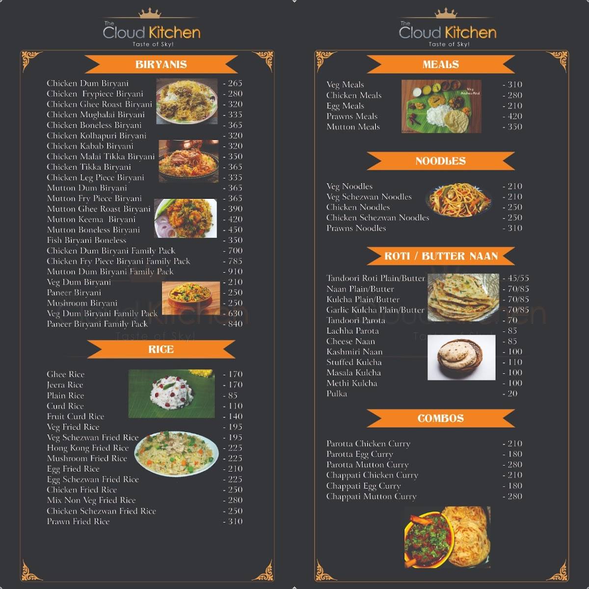 Menu at The Cloud Kitchen Restaurant, Bengaluru