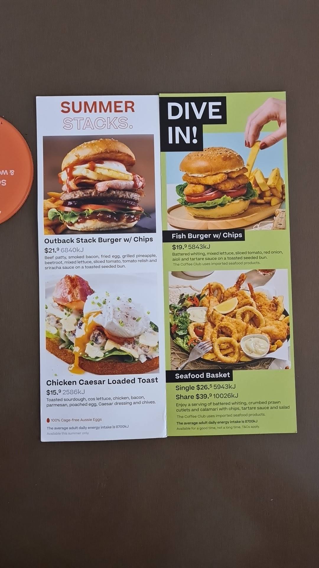 Menu at The Coffee Club Innaloo, Innaloo, Westfield Innaloo 1005