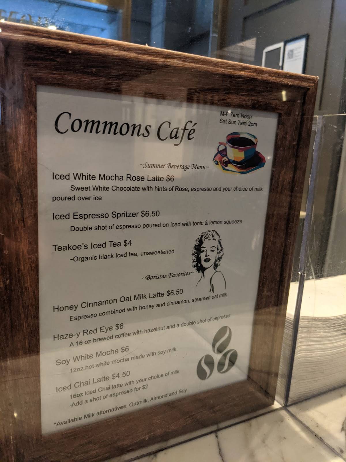 Carta de The Commons Café, Filadelfia