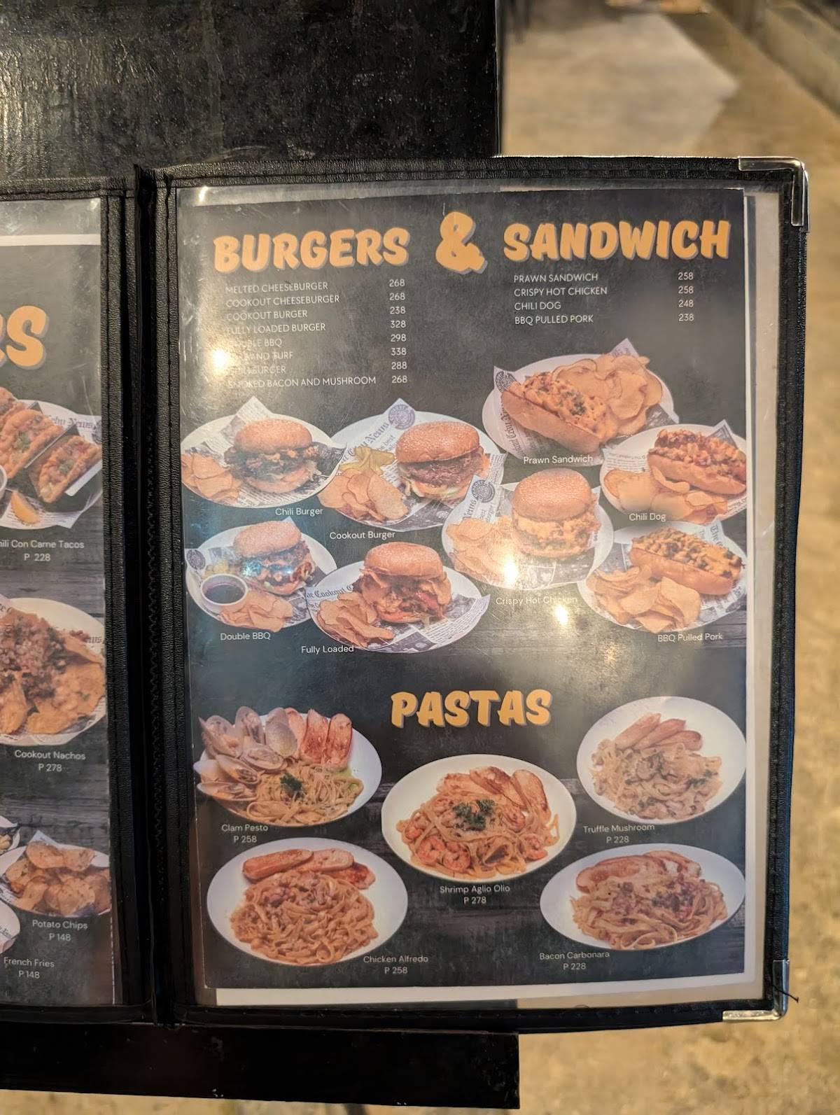 Menu at The Cookout Cebu restaurant, City of Naga