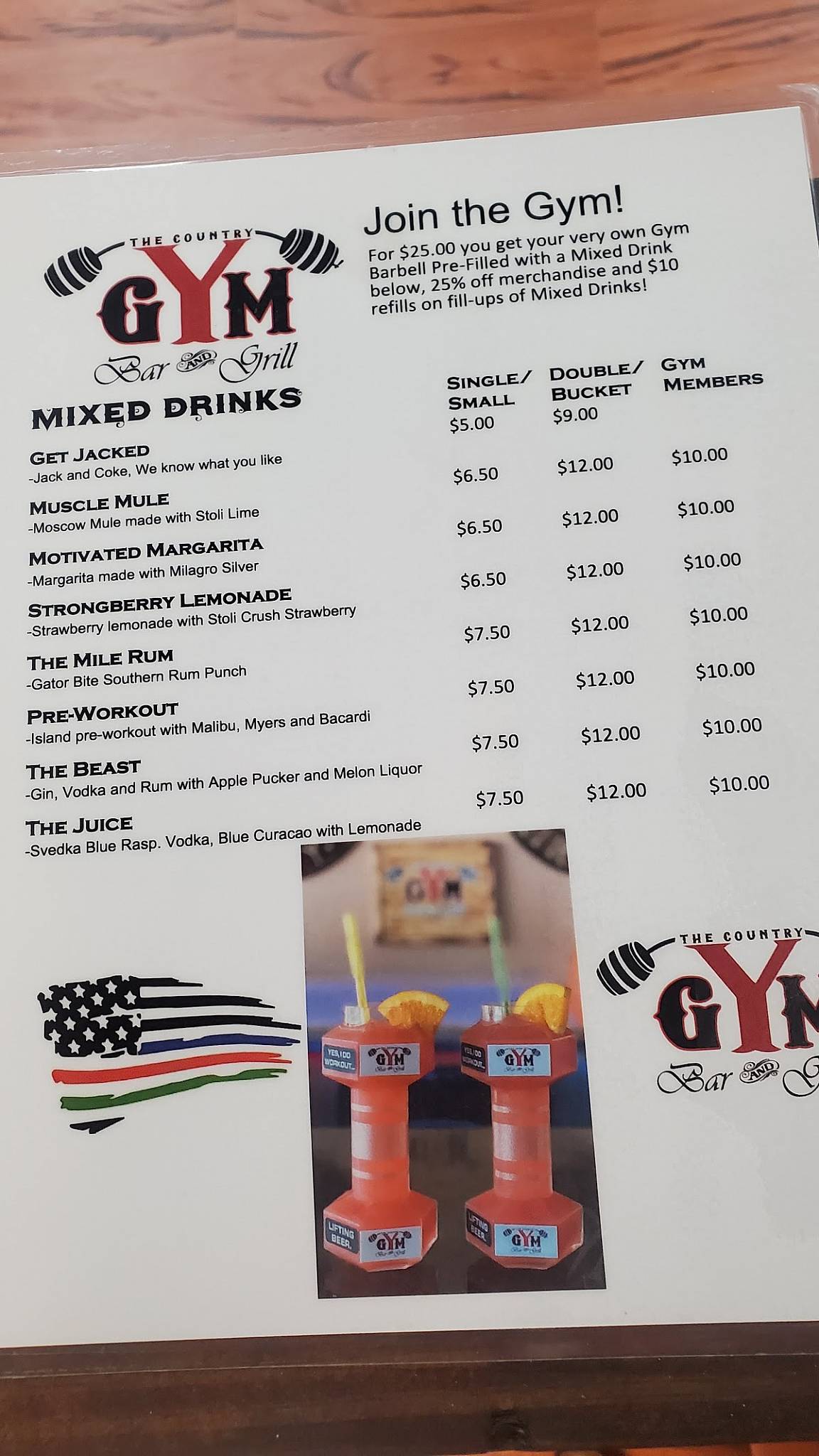 Menu at The Country Gym - Milton restaurant, Milton