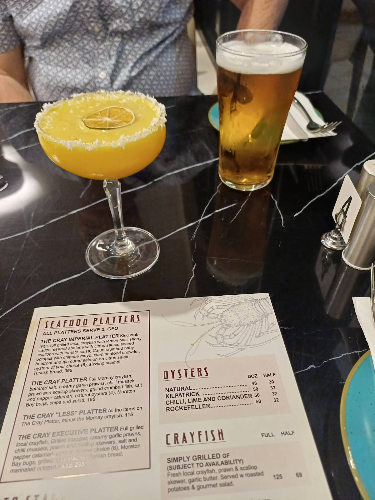Carta de The Cray Seafood & Grill Restaurant Currambine, Currambine