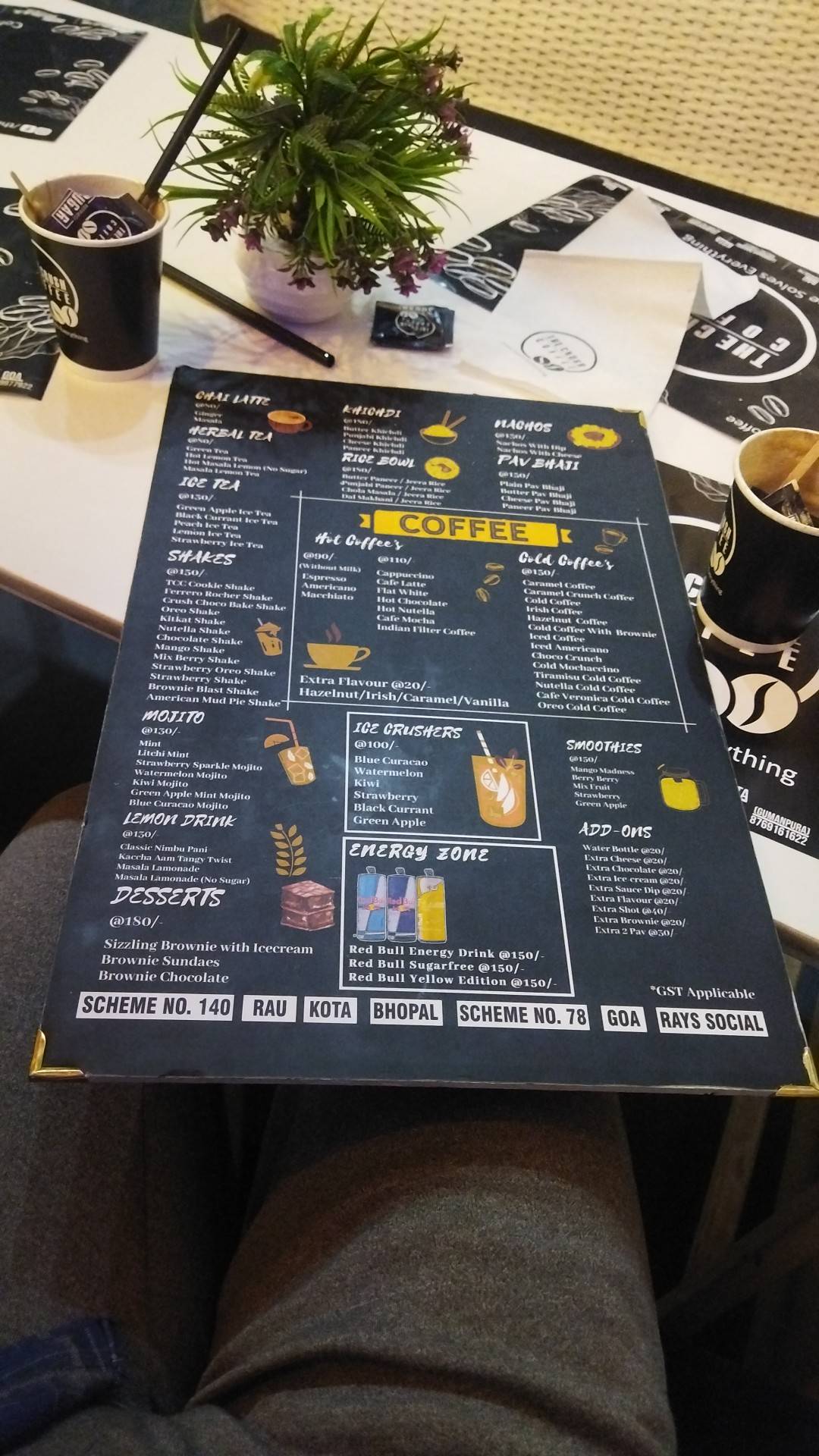 Menu at The Coffee Concept, Indore, Scheme No. 140