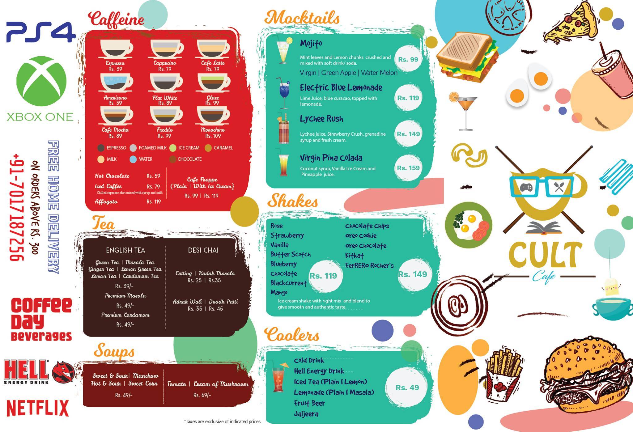 Menu at The Cult Cafe & Restaurant, Moradabad