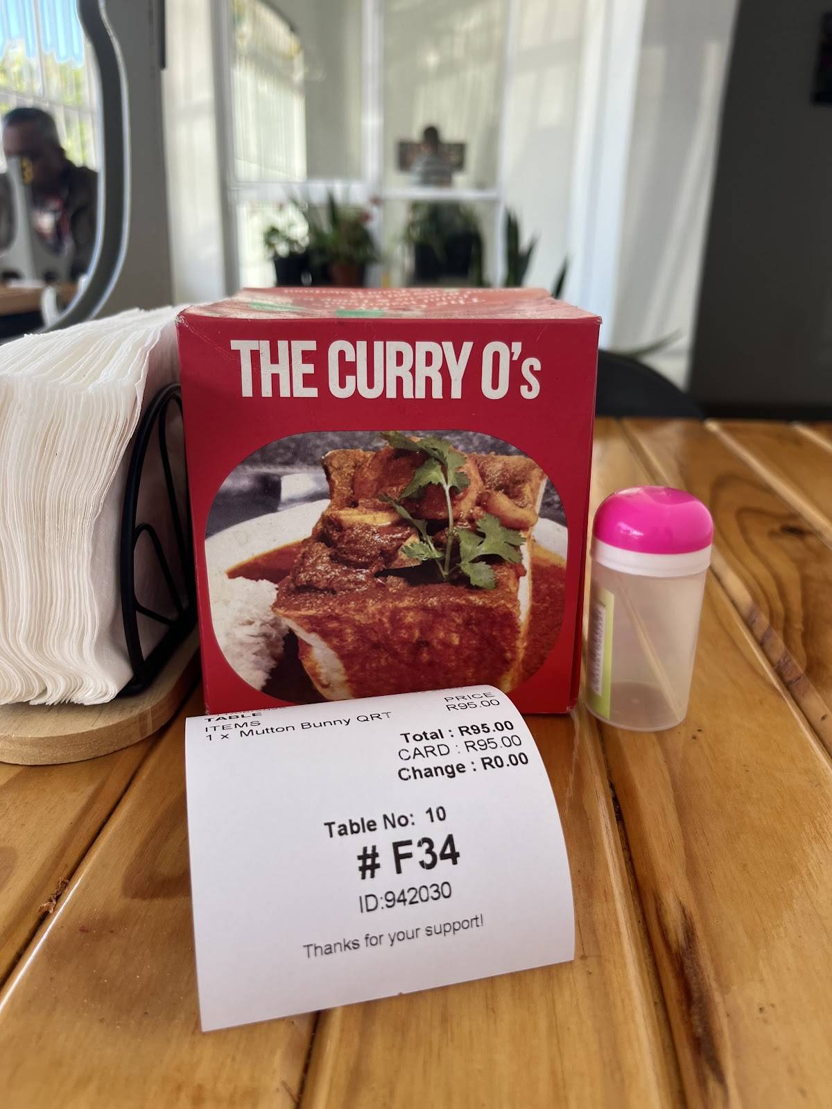 Menu at The Curry O's Moseley/Northdene restaurant, Pinetown