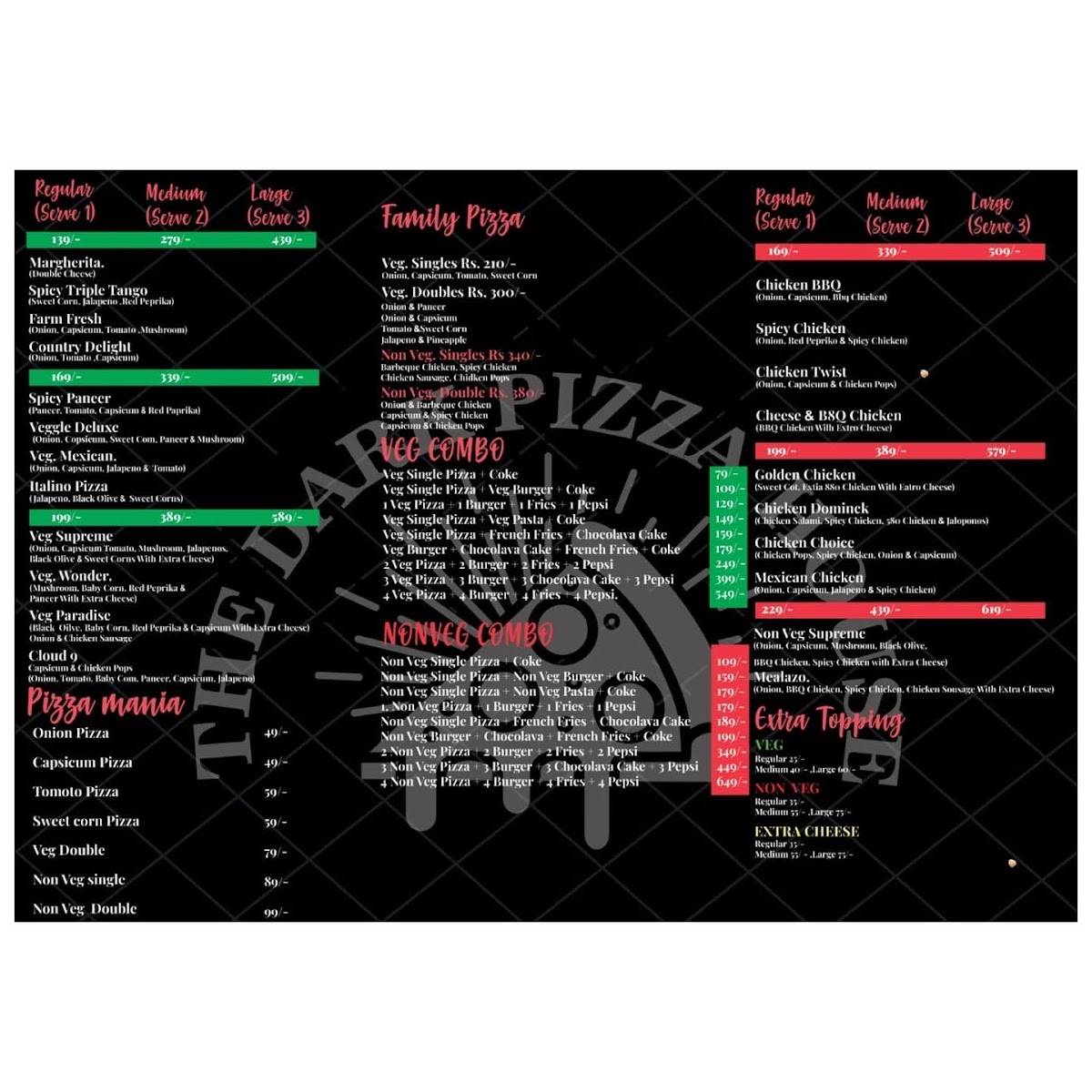 Menu at The Dark Pizza House, Zirakpur