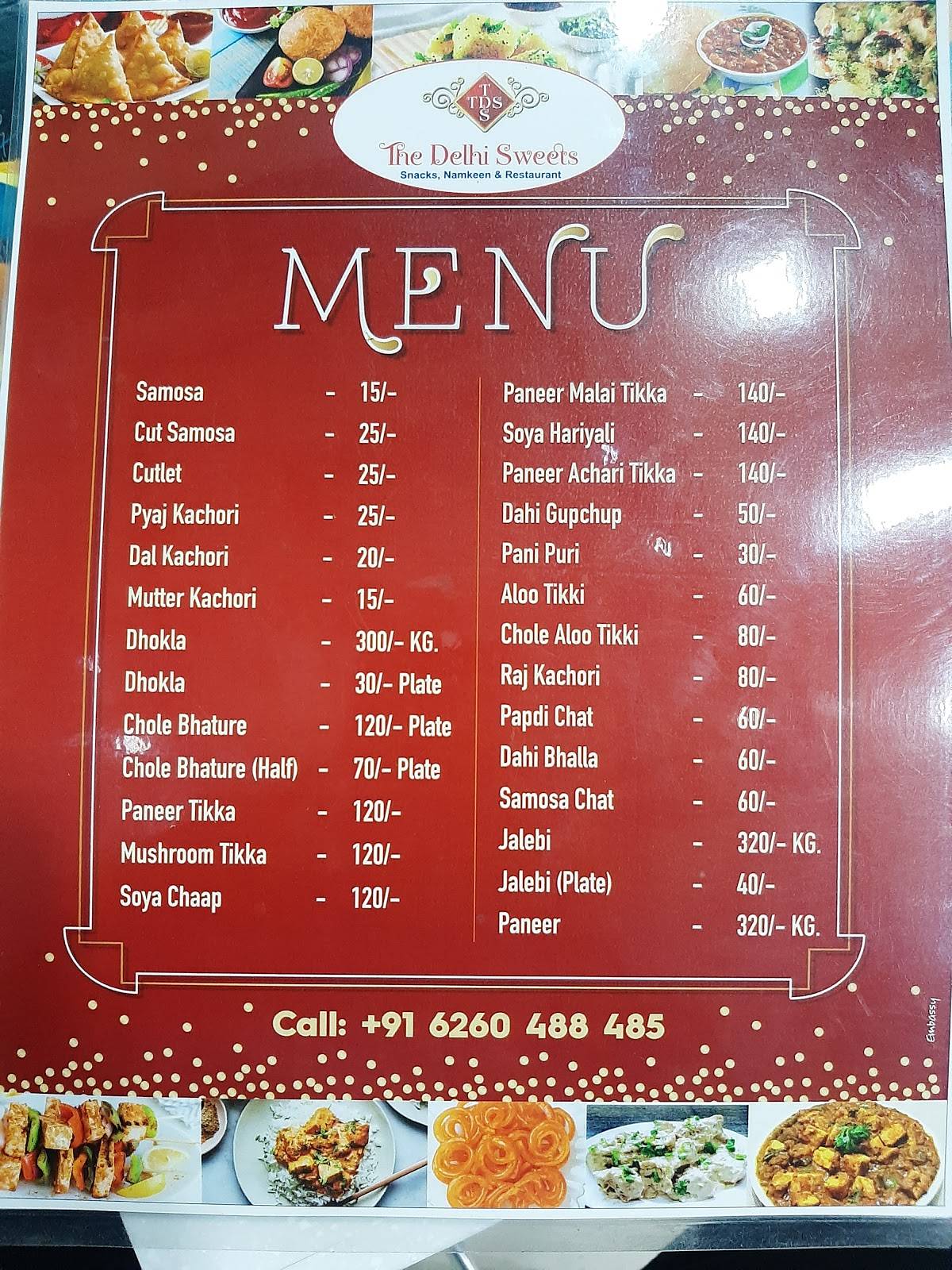 Menu at The Delhi Sweets, Raipur