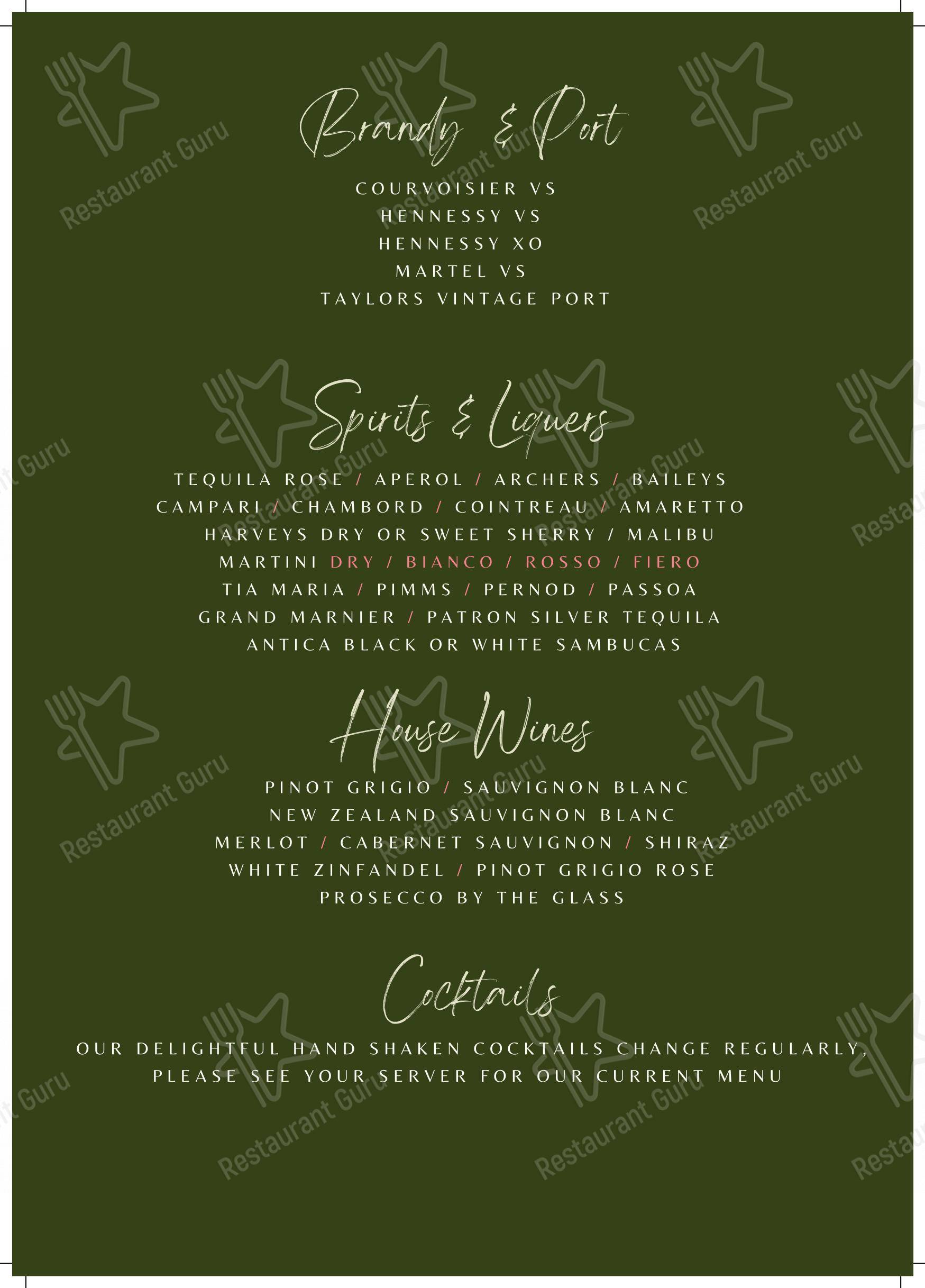 Menu at The Devonshire pub & bar, Nether Langwith, Rectory Rd