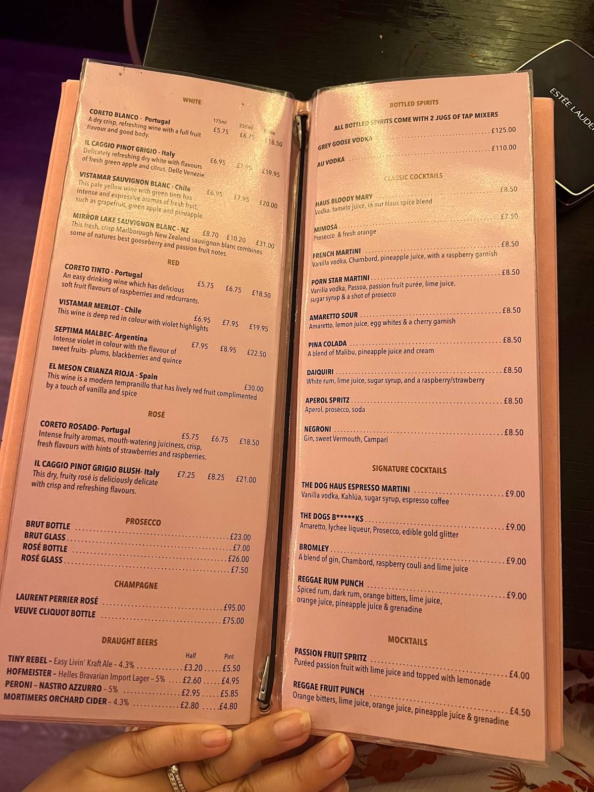 Menu at The Dog Haus pub & bar, Bury