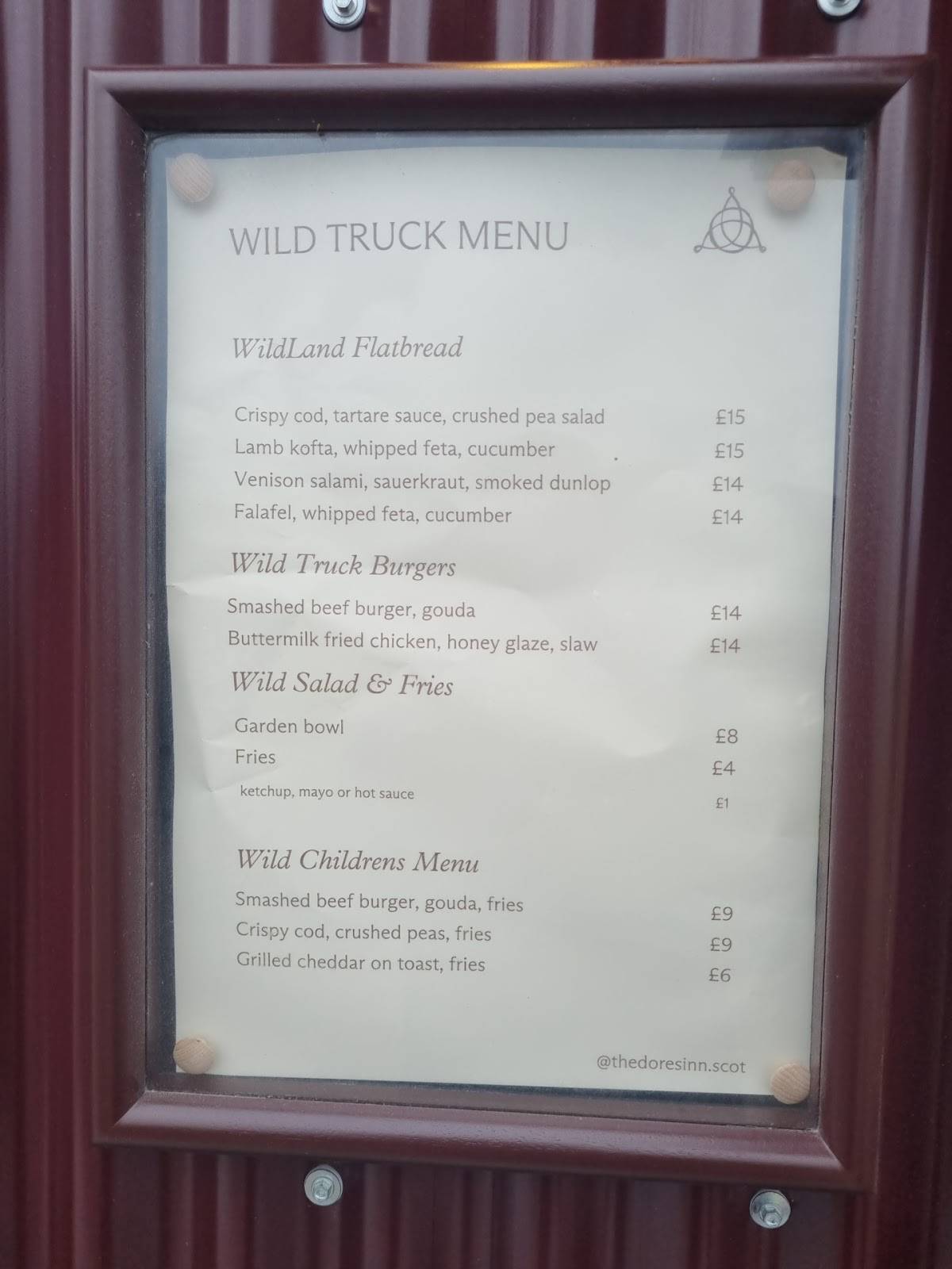 Menu at The Dores Inn pub & bar, Dores