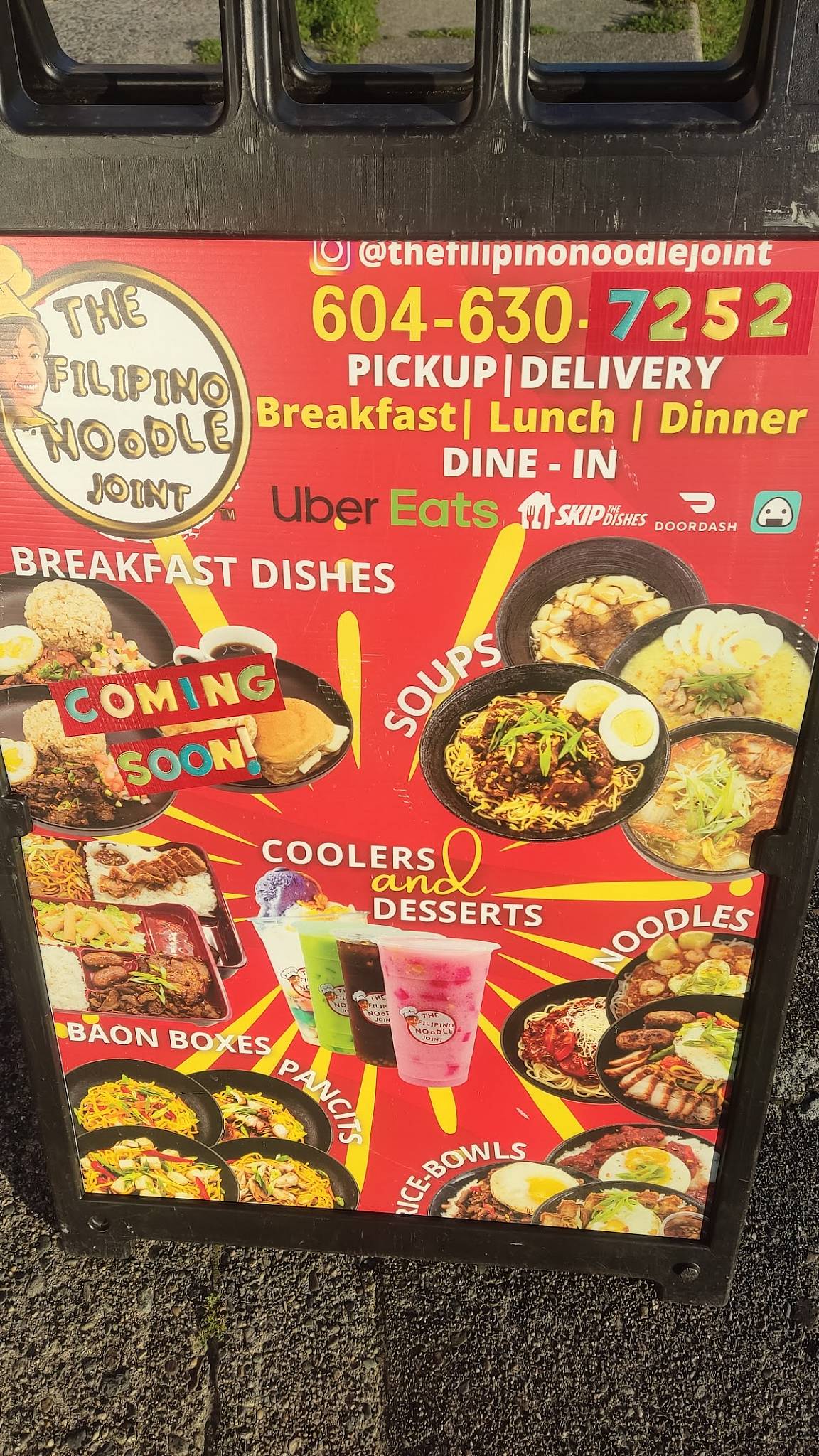 Menu au The Filipino Noodle Joint restaurant, Surrey