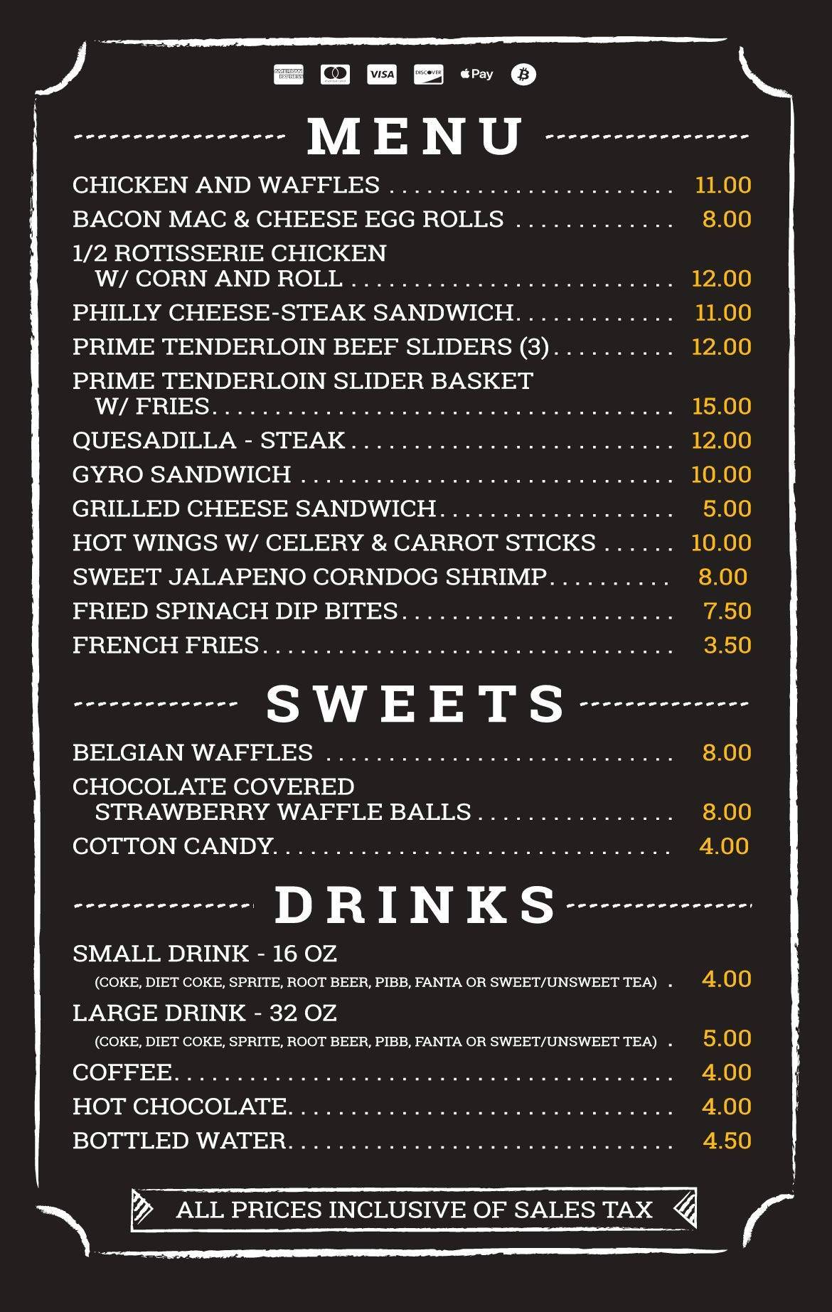 Menu at The Finer Diner restaurant, Houston