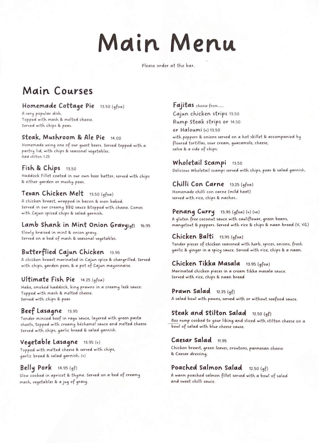 Menu at The Fox at Shipley pub & bar, Wolverhampton, Bridgnorth Rd