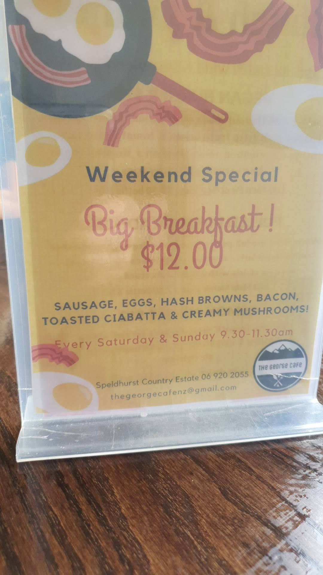 Menu at The George Cafe, Levin, Speldhurst Country Estate 100 ...