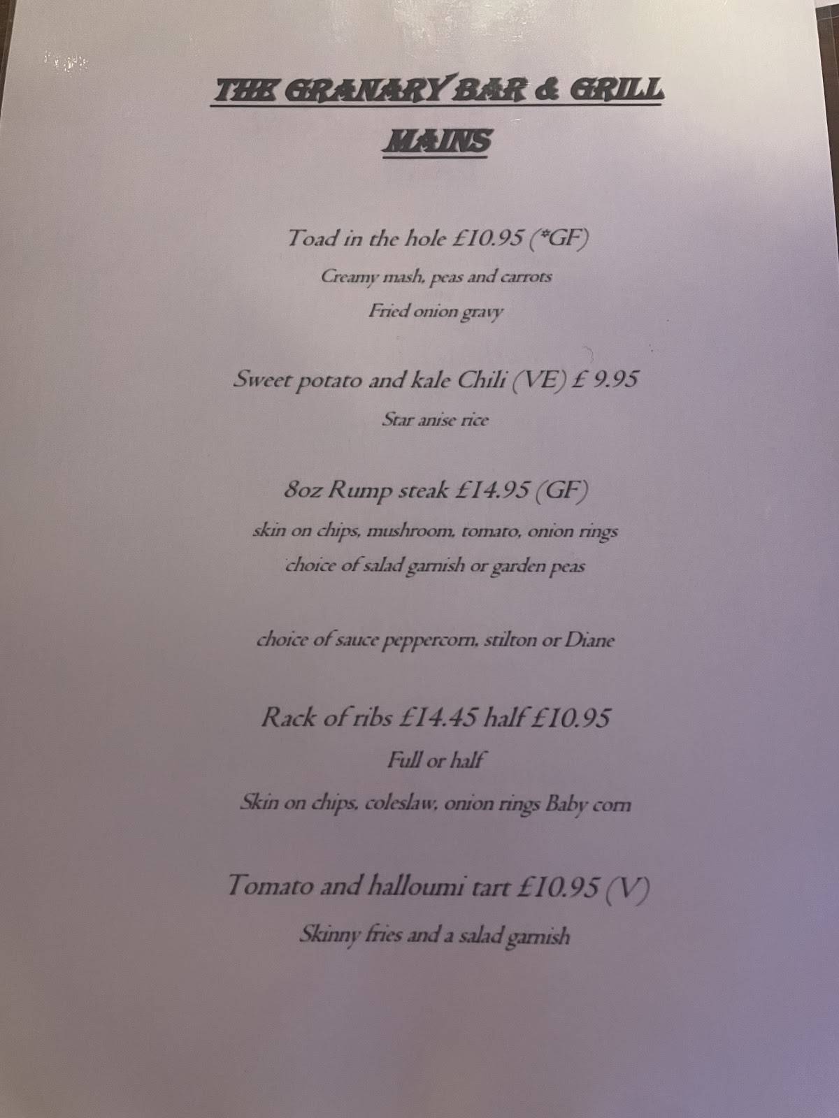 Menu at ????? pub & bar, Long Sutton