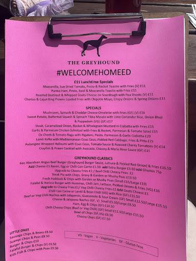 Menu at The Greyhound pub & bar, Ipswich