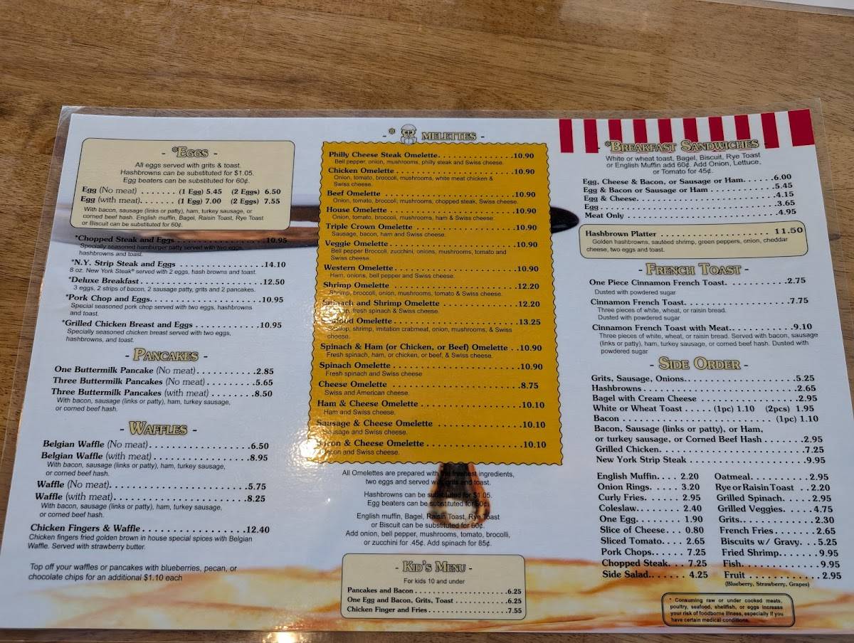 Menu at The Griddle Breakfast and Lunch restaurant, Norcross