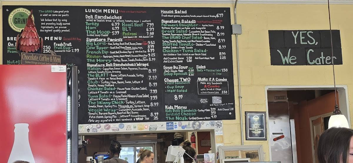 Menu at The Grind restaurant, Loris