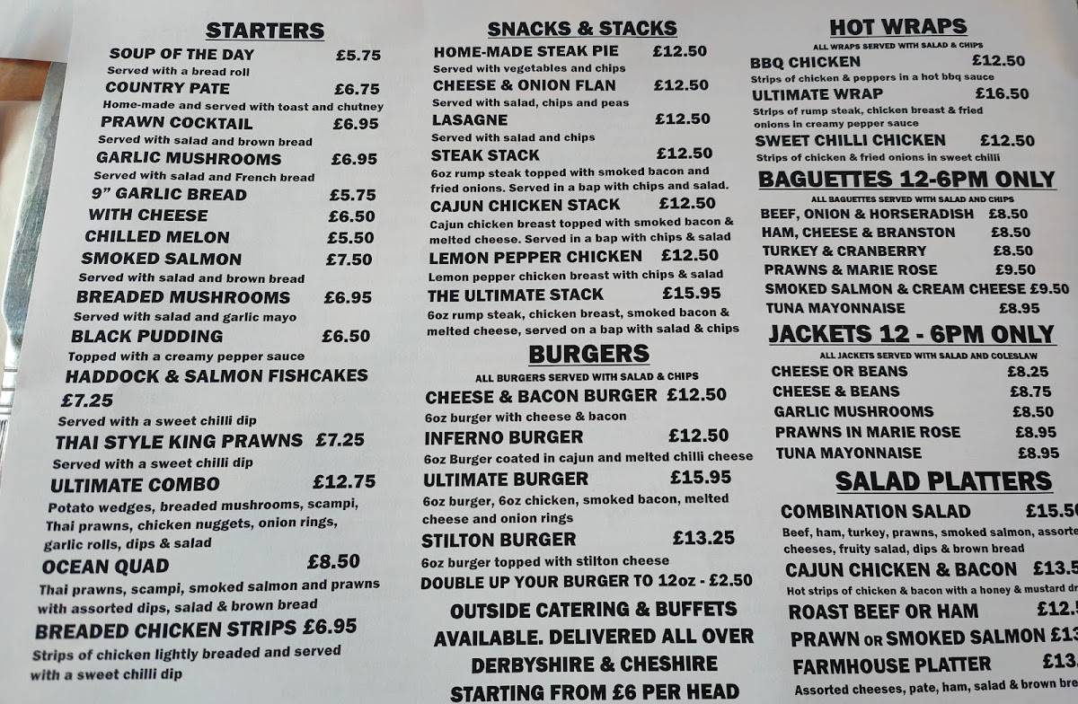 Menu at The Hanging Gate pub & bar, Chapel-en-le-Frith, Manchester Rd