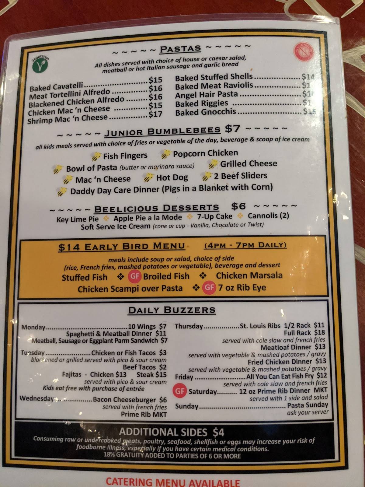 Menu at The Hive Waterfront Restaurant & Tiki, Lantana