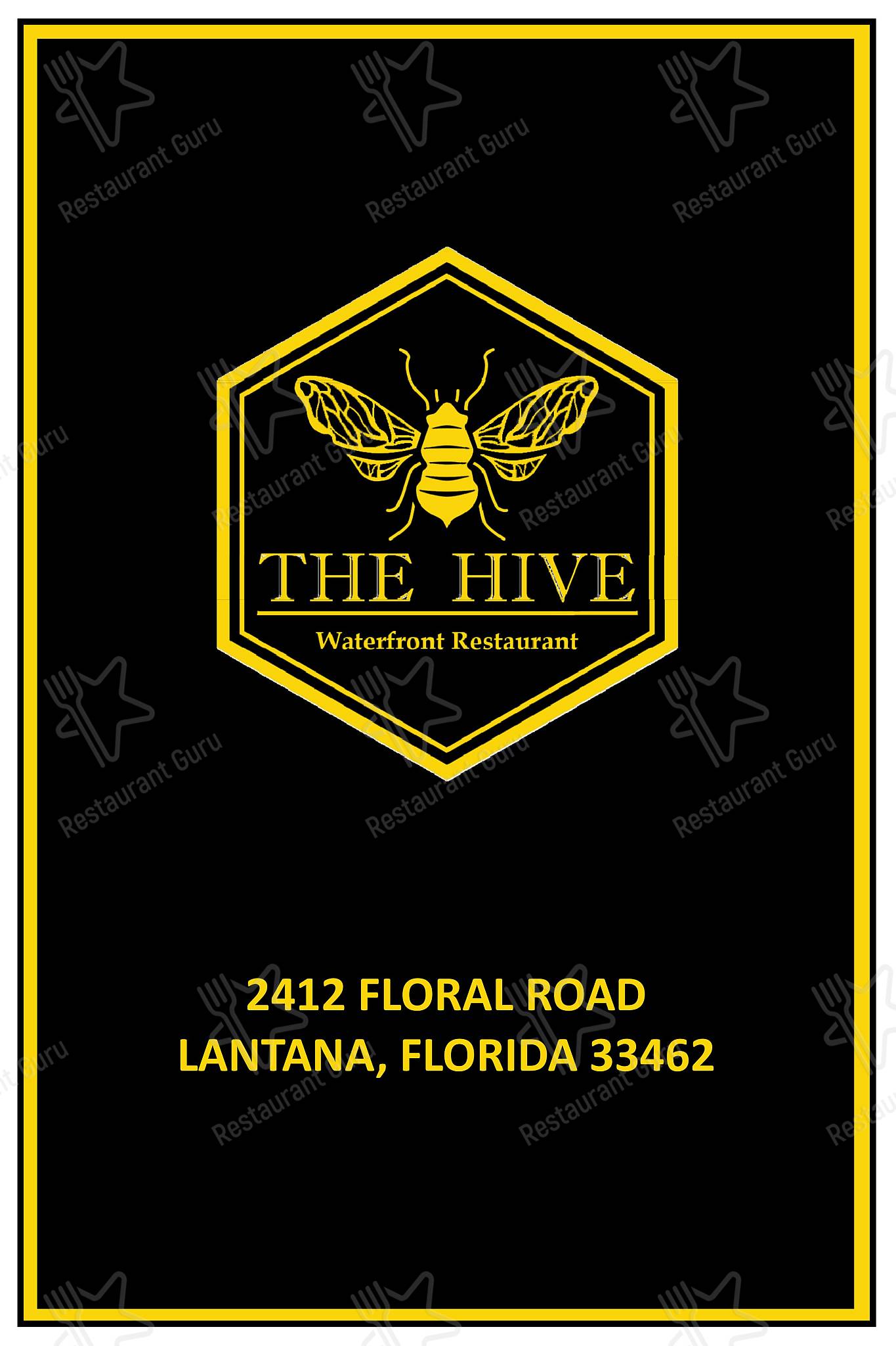 Menu at The Hive Waterfront Restaurant & Tiki, Lantana