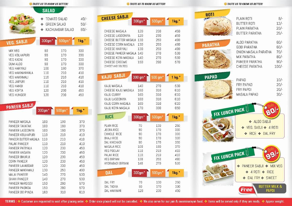 Menu at The HungerBox, Vadodara