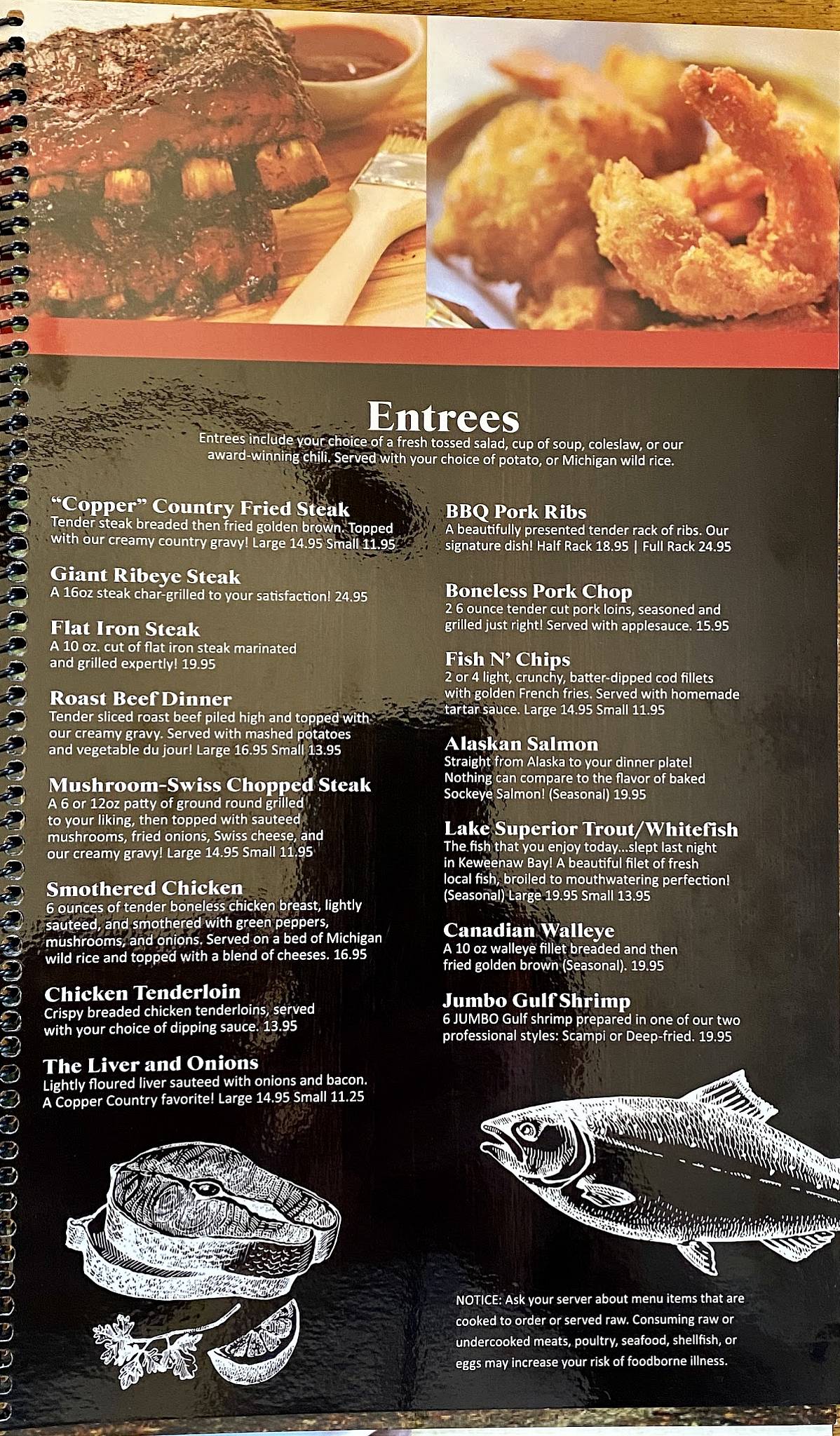 Menu at The Hut Restaurant, Calumet Township, Wolverine St #41