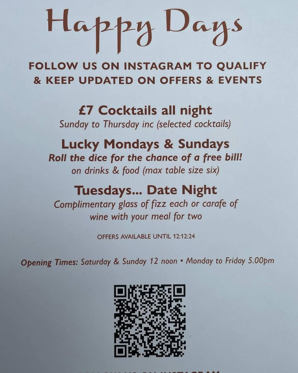 Menu at The Kazbar Tapas Restaurant & Bar, Oxford