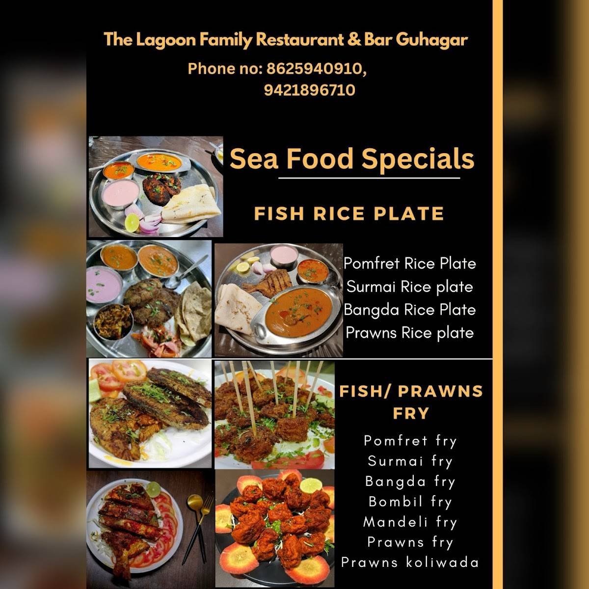 Menu at The Lagoon Restaurant & Bar, Guhagar, MH SH4