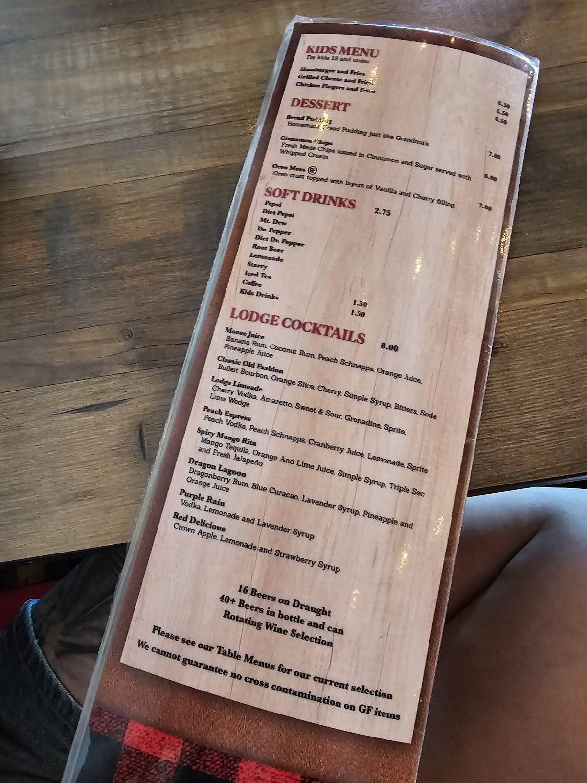 Menu at The Lodge Eatery and Pub - Catoosa, Catoosa, South Miller Lane ...