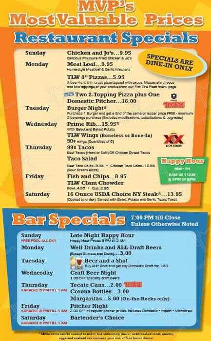 Menu at The Loose Wheel Bar & Grill - Tacoma, Tacoma