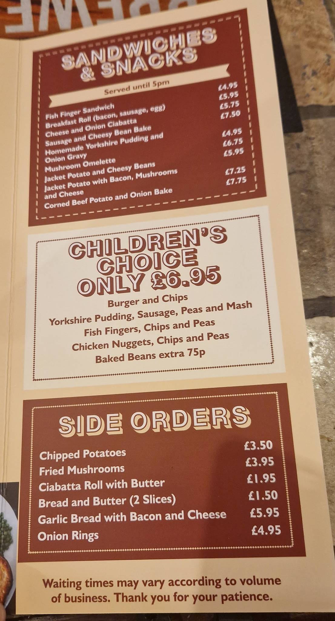 Menu at The Lord Nelson pub & bar, Thirsk