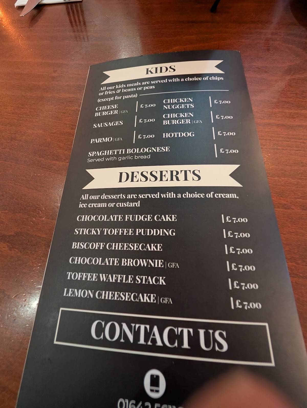 Menu at The Merlin Billingham pub & bar, Billingham, The Merlin