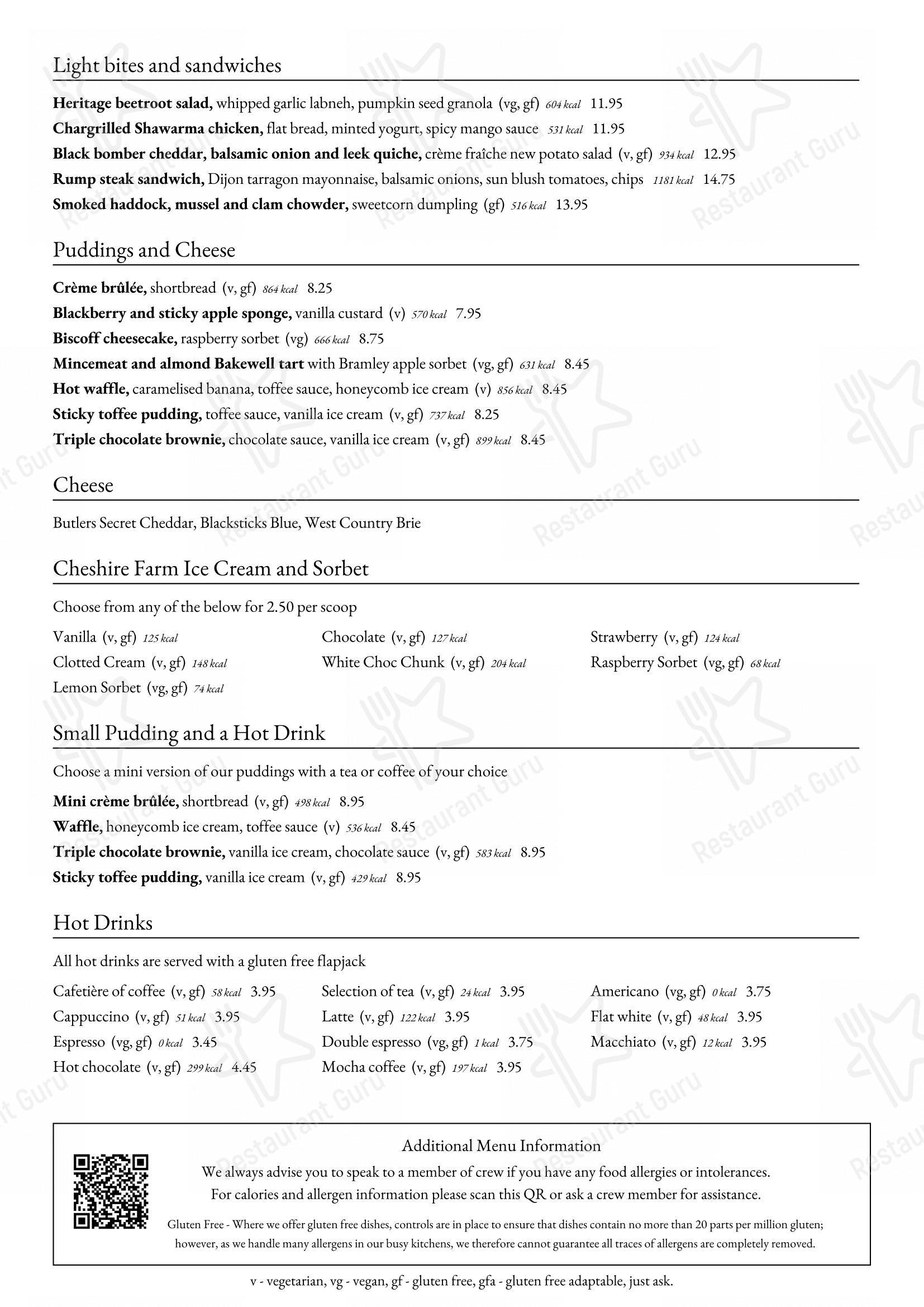 Menu at The Morris Dancer pub & bar, Kelsall