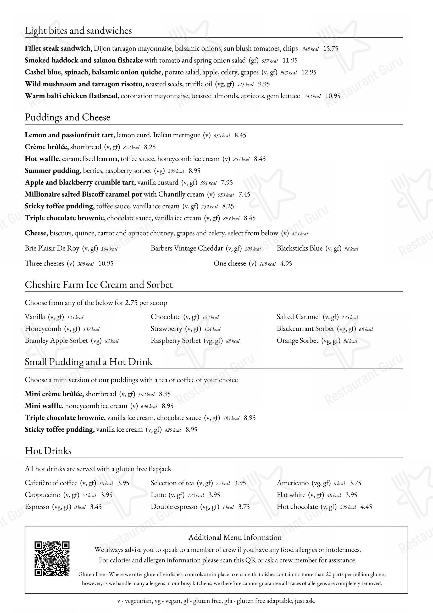 Menu at The Morris Dancer pub & bar, Kelsall
