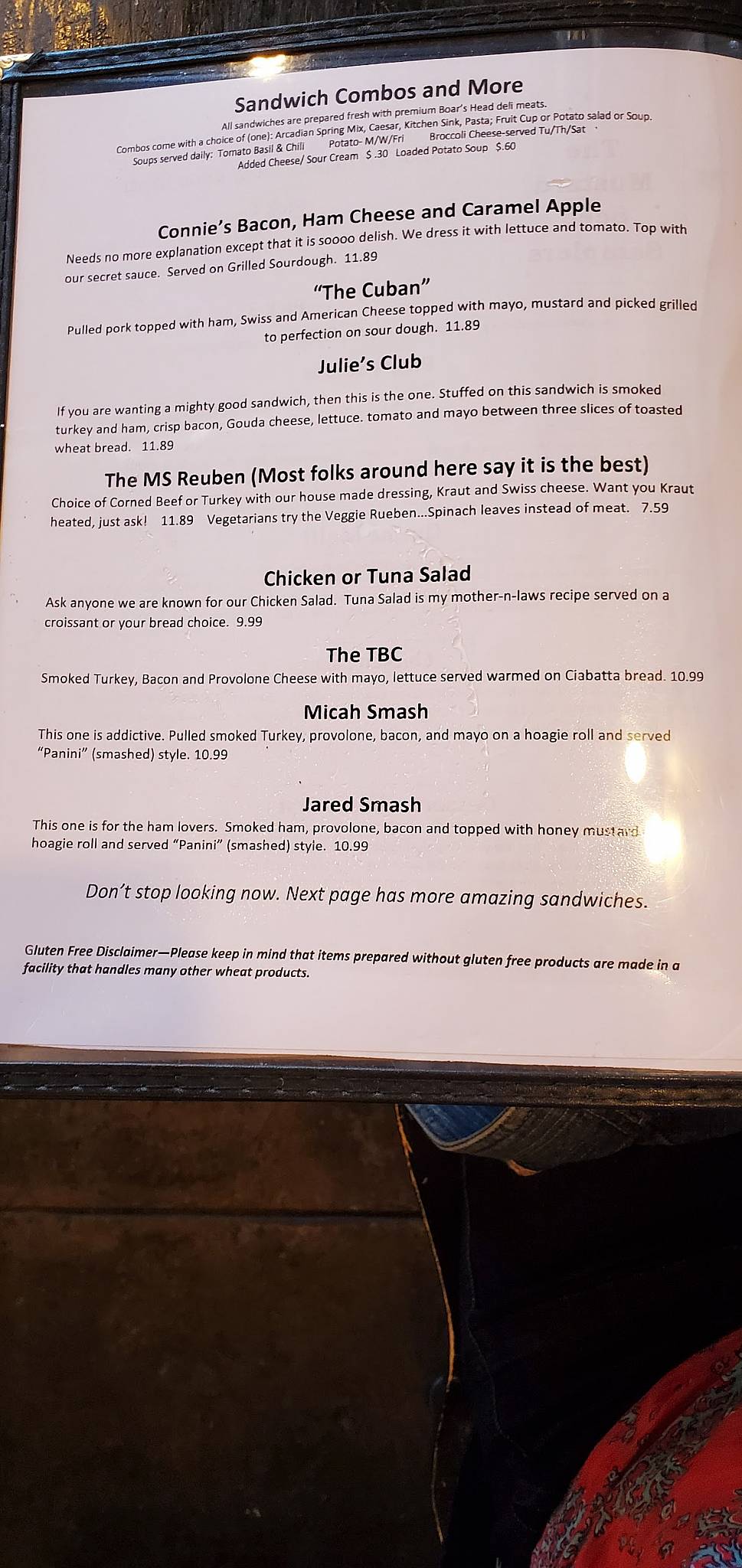 Menu at The Mustard Seed Cafe, Kingsport