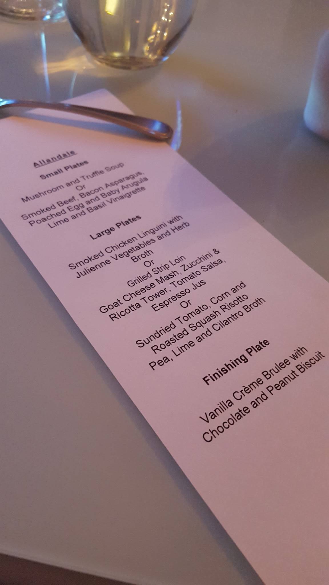Menu at The North Restaurant, Barrie