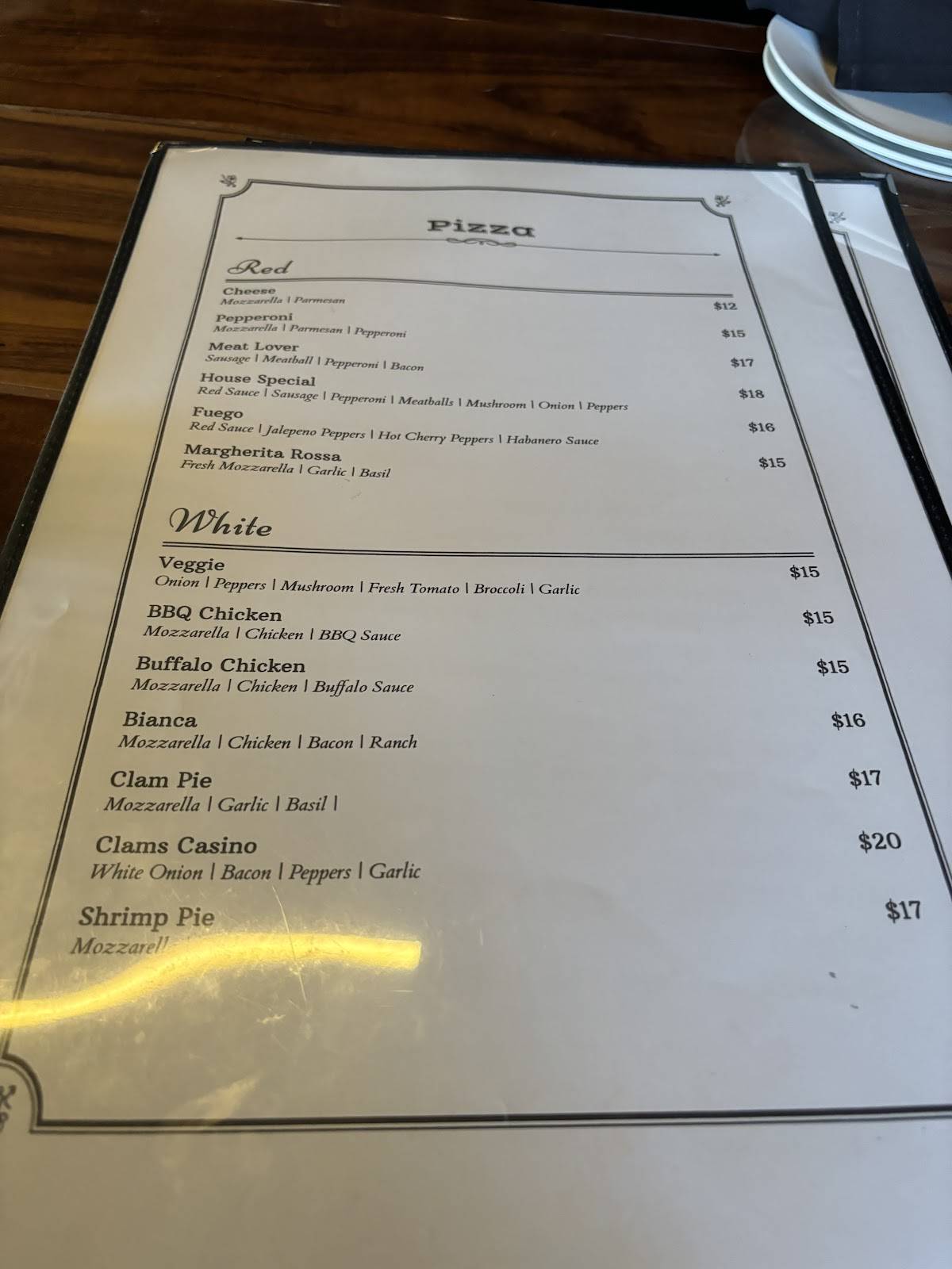 Menu at The OC Tavern restaurant, Cromwell