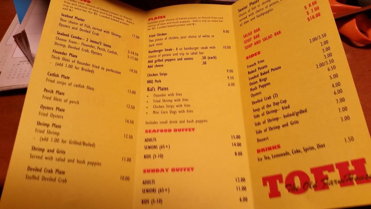 Menu at The Old FarmHouse Buffet BBQ, Ansonville, US-52 N