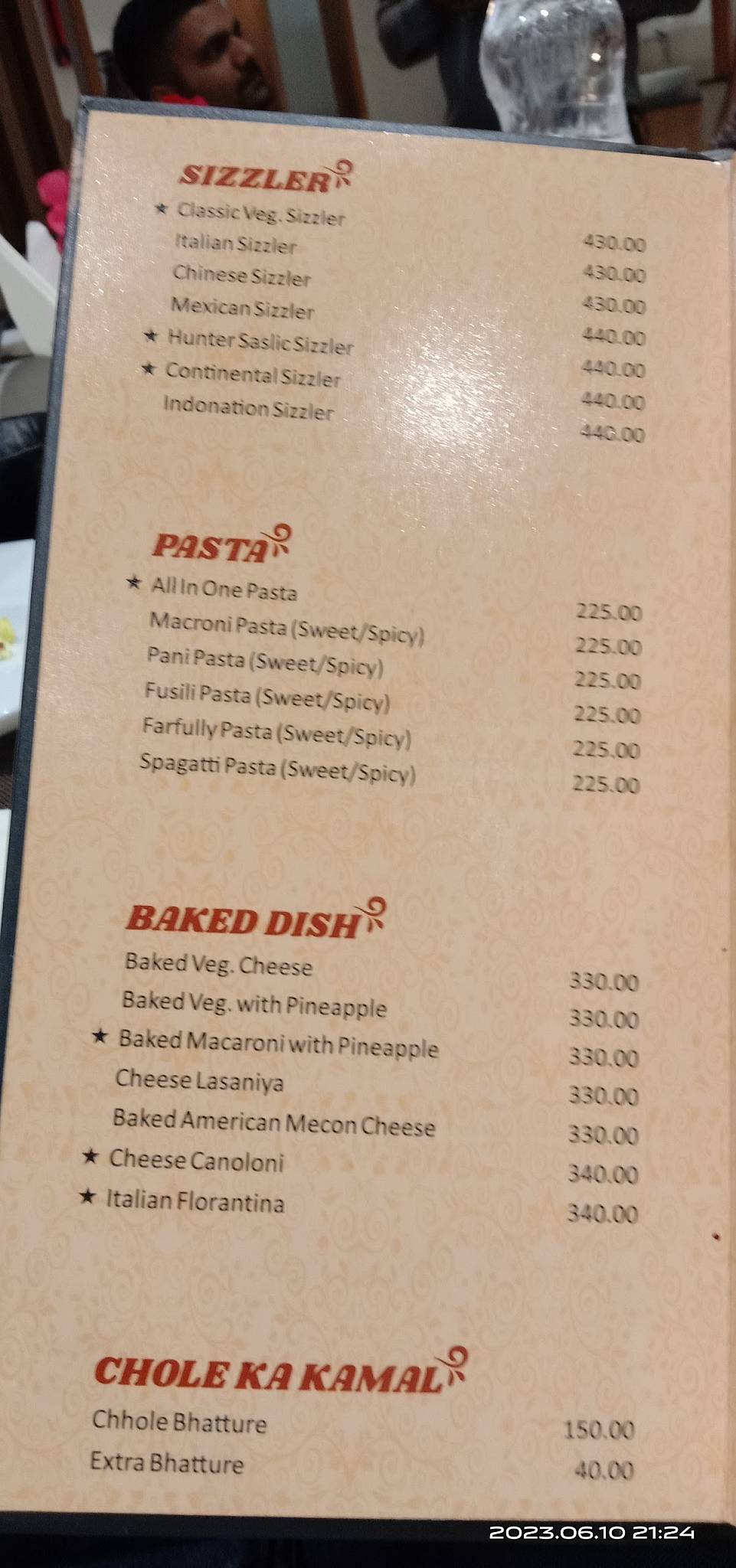 Menu at The Om Restaurant, Rajkot