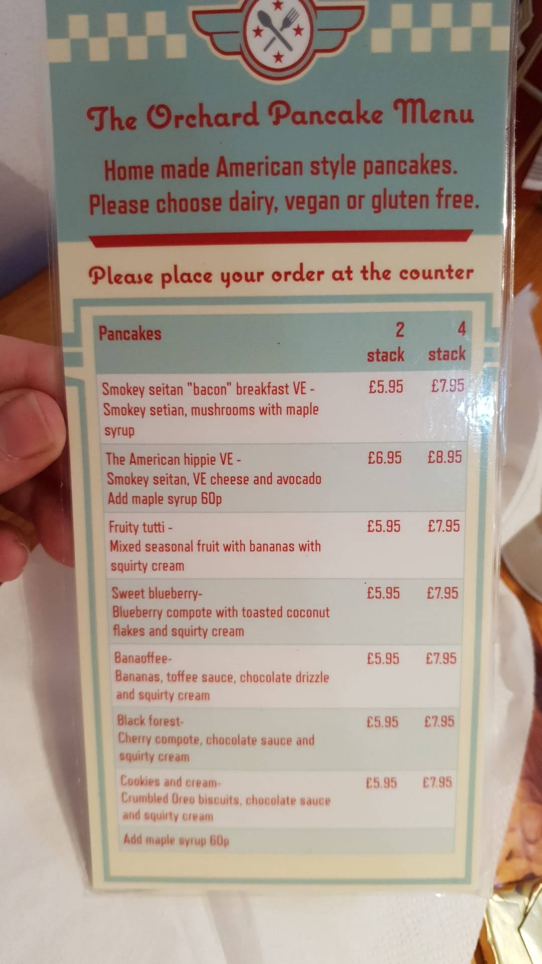 Menu at The Orchard - Worthing restaurant, Worthing