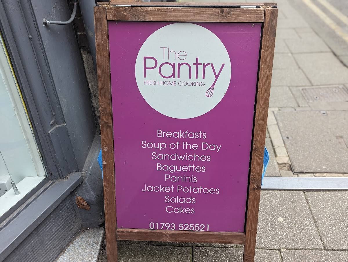 Menu at The Pantry cafe, Swindon