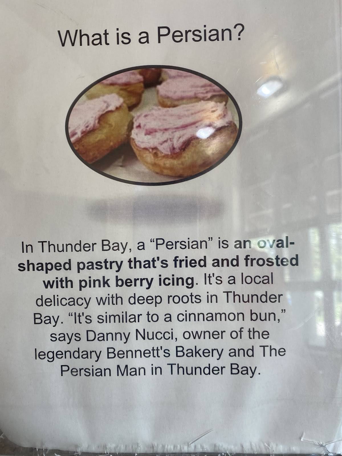 Menu at The Persian Man restaurant, Thunder Bay, 899 Tungsten St